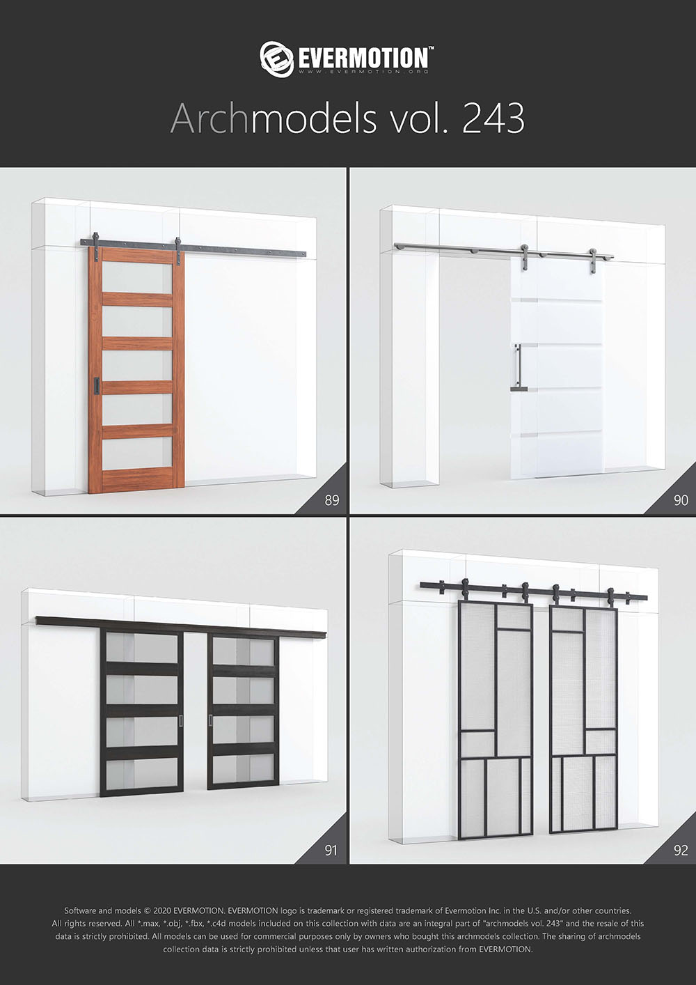 Evermotion[室外大门 室内门 小区门 3d模型] – 德材质