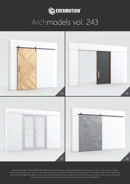 Evermotion[室外大门 室内门 小区门 3d模型] – 德材质