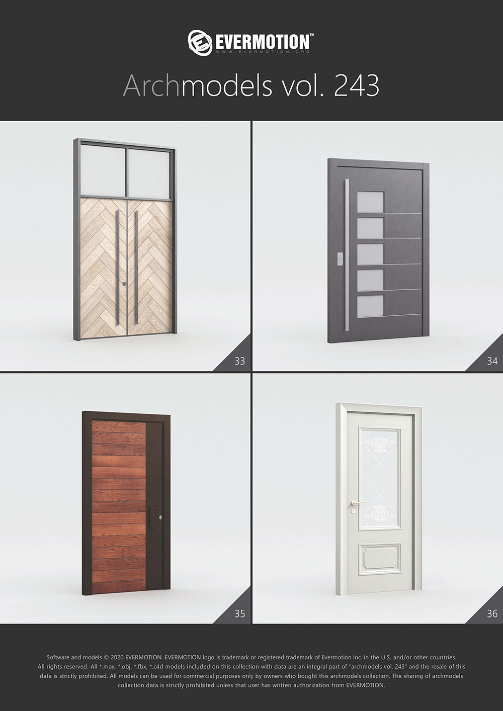 Evermotion[室外大门 室内门 小区门 3d模型] – 德材质