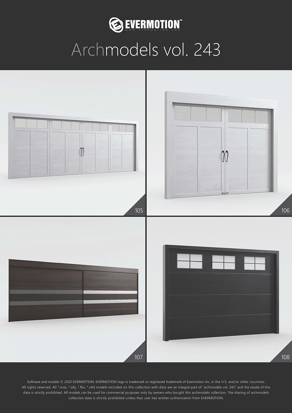 Evermotion[室外大门 室内门 小区门 3d模型] – 德材质