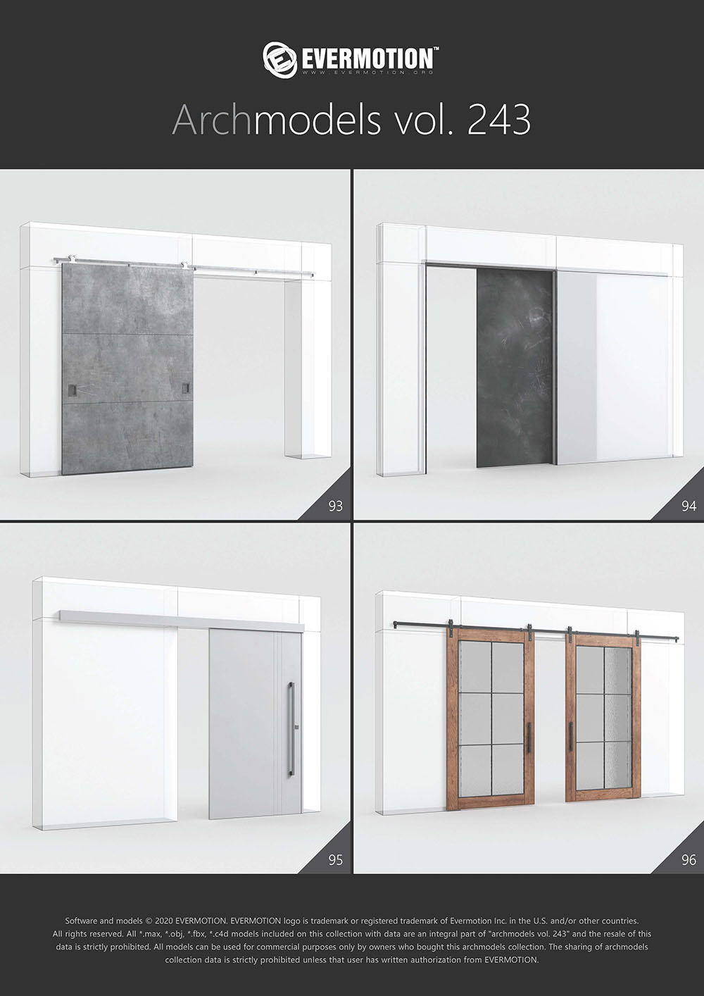 Evermotion[室外大门 室内门 小区门 3d模型] – 德材质